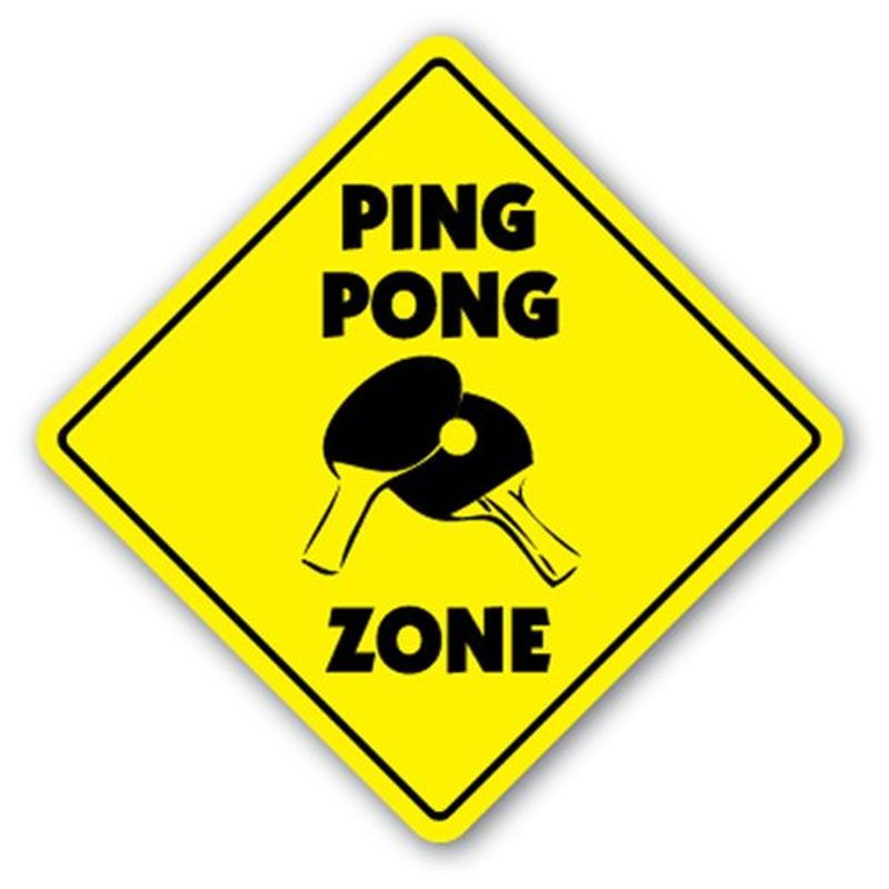 SignJoker] PING Pong Zone Sign Table Tennis Ball Paddle Racquet Wall ...