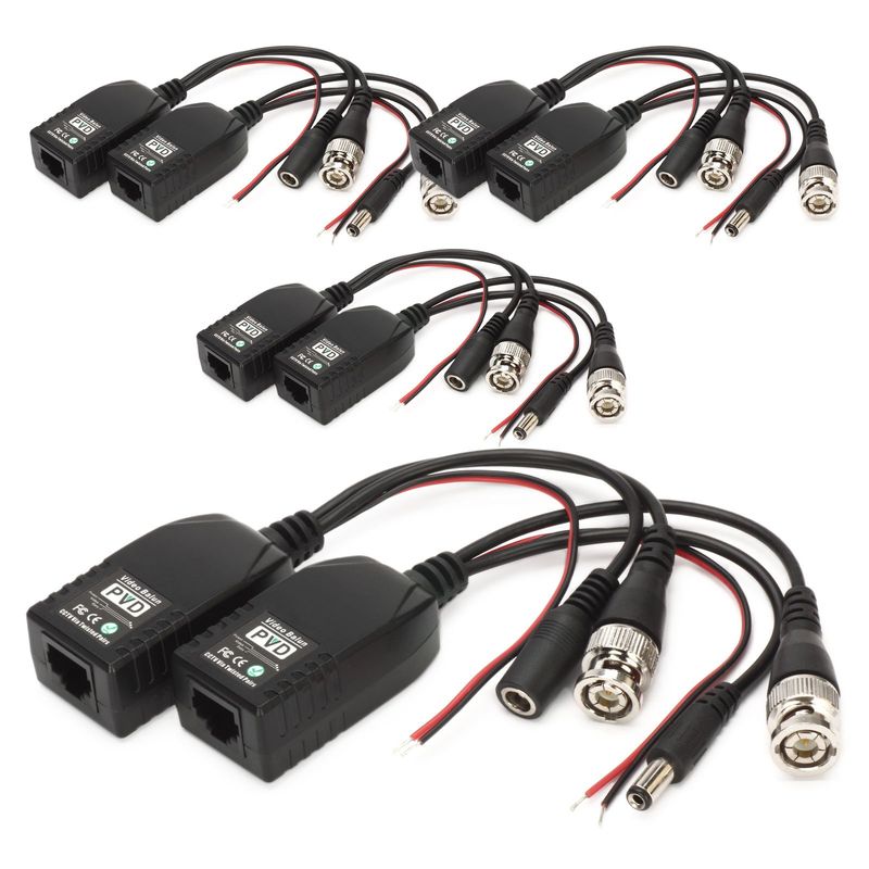 CCTV Video Balun, ZOTER Camera Via CAT5 RJ45 Twisted Pair Video Power ...