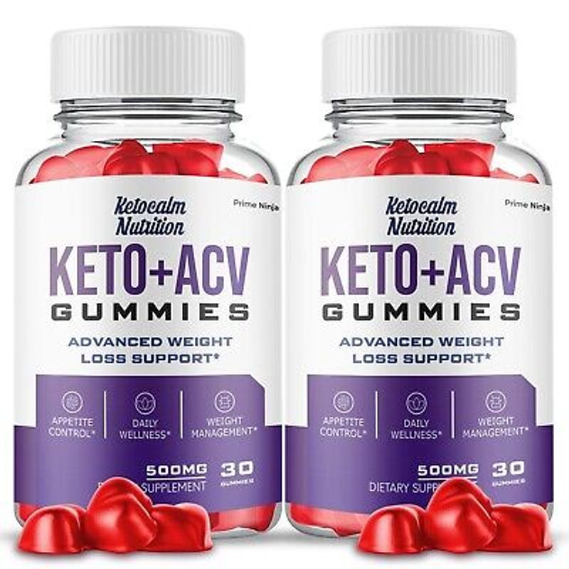 Keto Calm Nutrition Keto ACV Gummies Max Strength Supplement (2 Pack ...