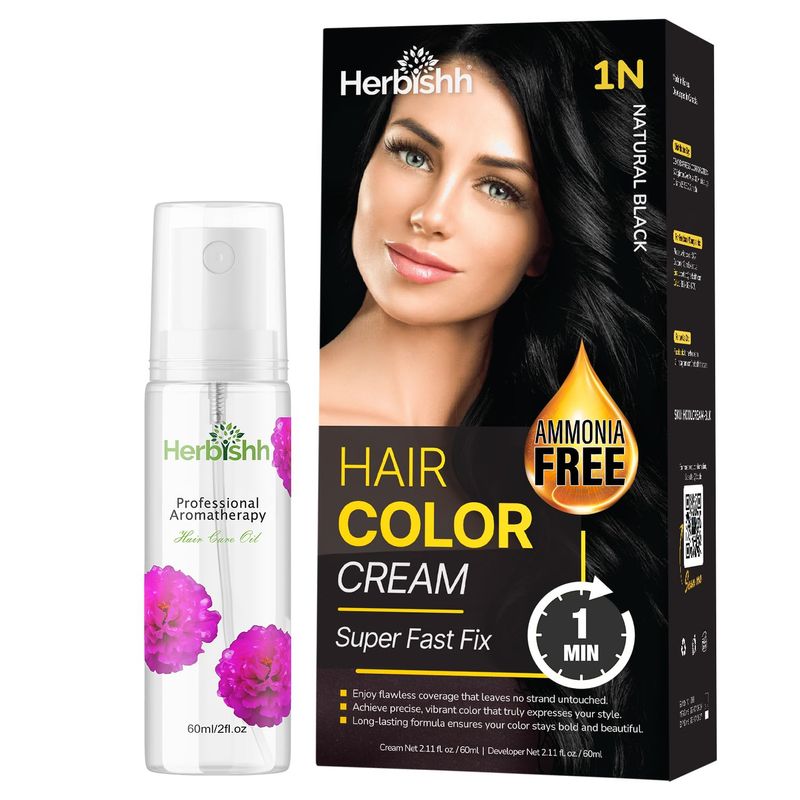 Black Rapid Infusion Hair Color Cream, Permanent Hair Dye in One Minute ...