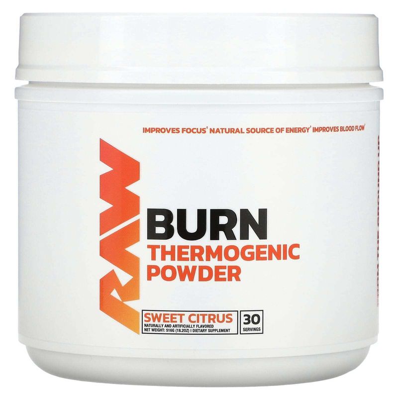2 X Raw Nutrition, Burn, Thermogenic Powder, Sweet Citrus, 18.2 oz (516 ...
