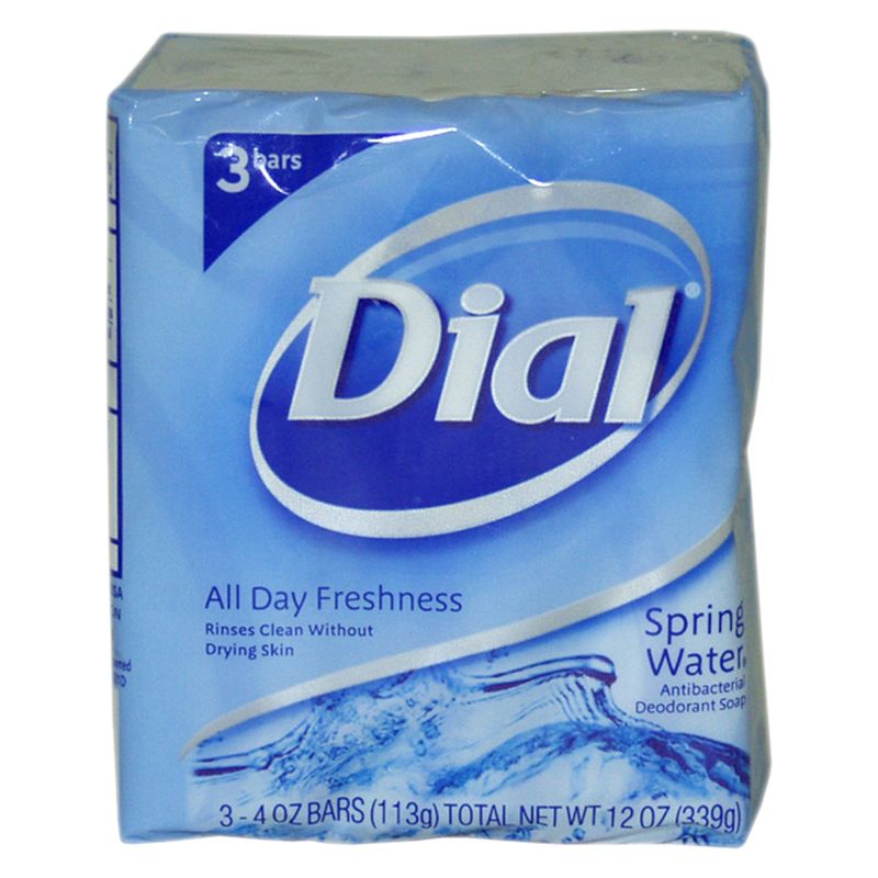 Dial Antibacterial Soap Bars, Spring Water, 4 oz bars, 3 ea - Online ...