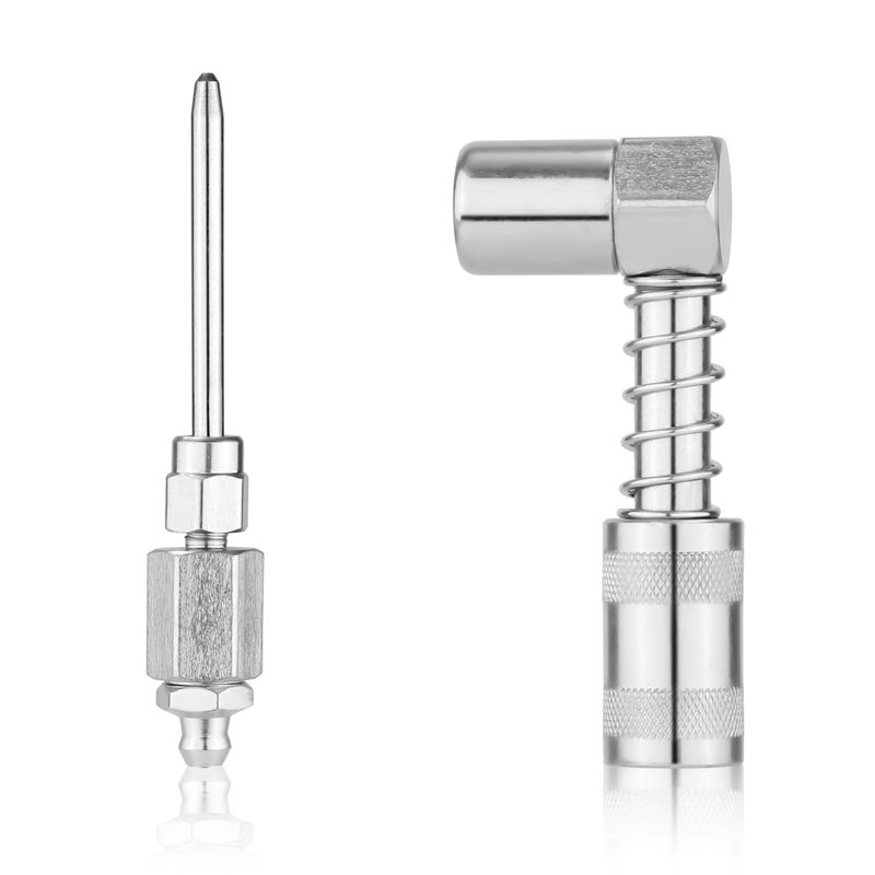 PEUTIER 90 Degree Grease Coupler Adapter and Grease Injector Needle Gun ...