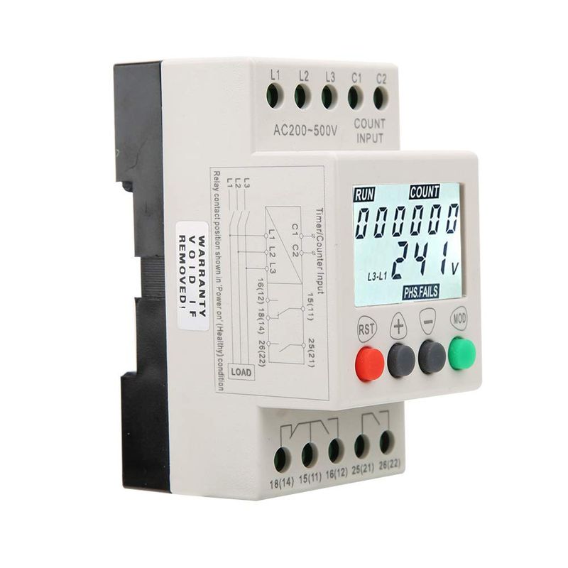 3 Phase Voltage Monitoring Sequence Relay, JVR800-2 Under Over Voltage Protector, Voltage Over ...