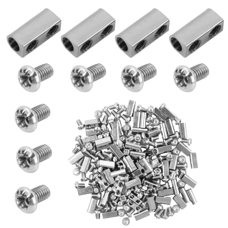 60 Pcs Steel Wire Rope Cable Clamp 3mm, Double Hole Wire Rope Clips ...