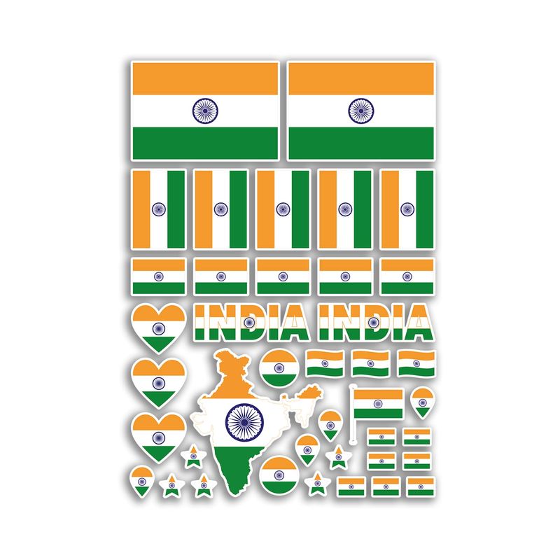 A4 Sticker Sheet India Flags Vinyl Stickers - Indian Nation Country ...