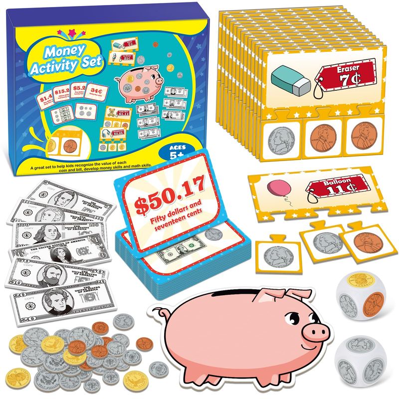 Zazopup Pretend Play Money for Kids for Learning, Math Manipulatives ...