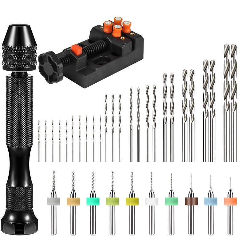 37PCS Mini Hand Drill Set for Crafts, Pin Vise Precision Micro Mini ...
