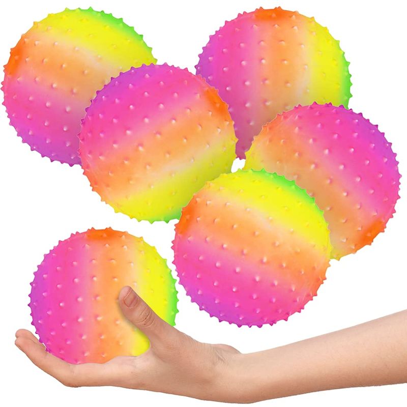 ArtCreativity Rainbow Knobby Balls, Set of 6, Fidget Sensory Toys for ...