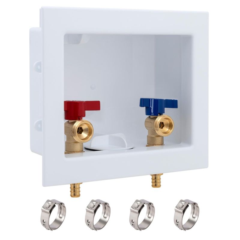 SUNGATOR Pex Washing Machine Outlet Box with Center Drain, Laundry ...