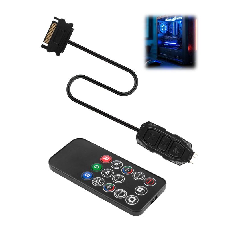 teasteam 5V 3 Pin ARGB Controller RGB Controller Cable with 14 Key ...
