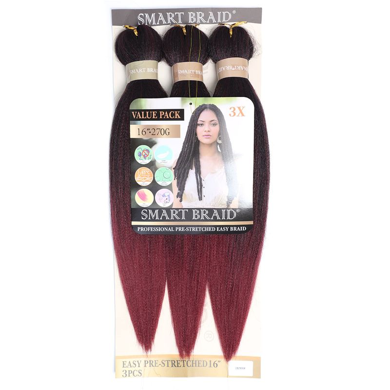 Pre Stretched Braid (PACK OF 3) by Smart Braid 16" long (IDEAL FOR KIDS) Easy Braiding Crochet ...