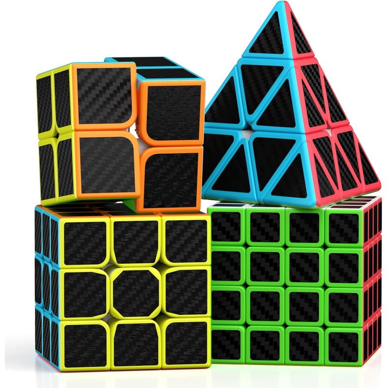 Roxenda Speed Cube Set, Speed Cube Bundle of 2x2 3x3 4x4 and Pyramid ...