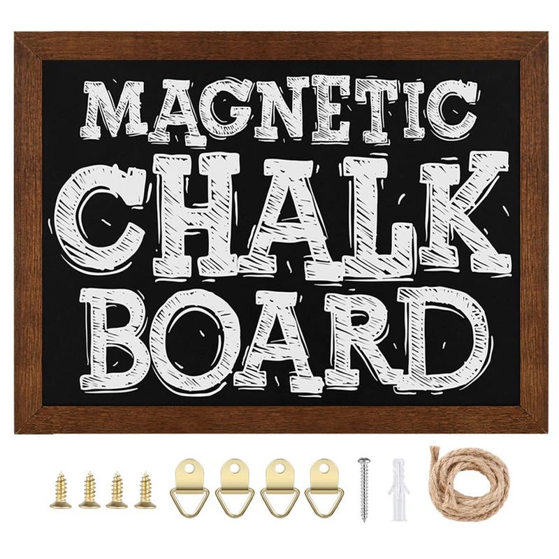 30x40cm Chalkboard for Wall, Solid Wood Frame Magnetic Chalkboard Sign ...