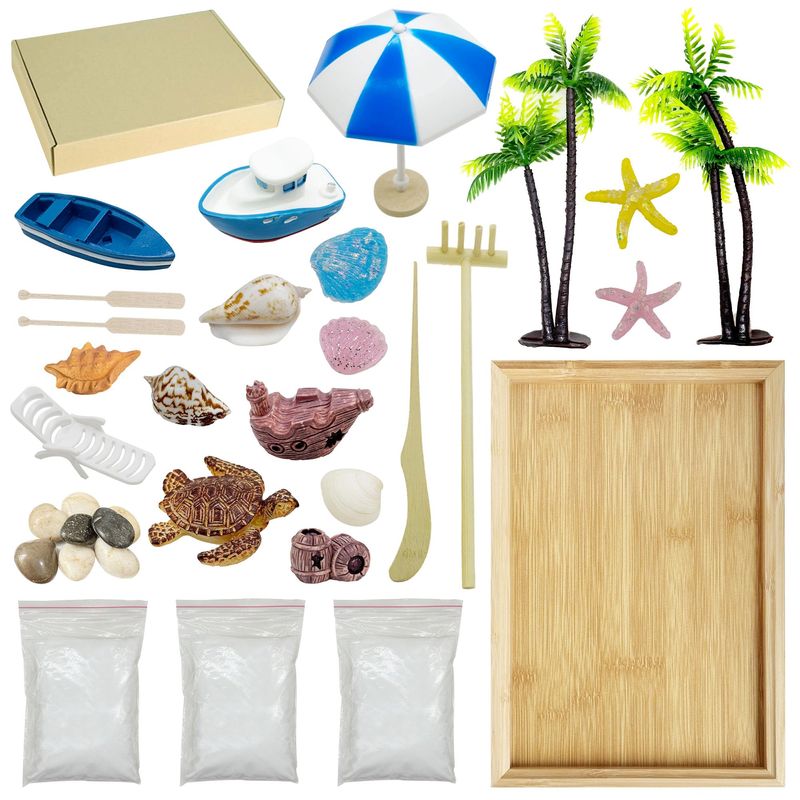 Woohome Mini Zen Garden Kit, Mini Zen Sand Garden Kit, Ocean Beach ...