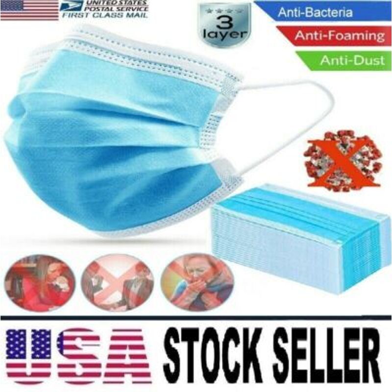 50 Pcs Disposable Medical,Surgical,Dental 3-Layers Face Mask Mouth ...
