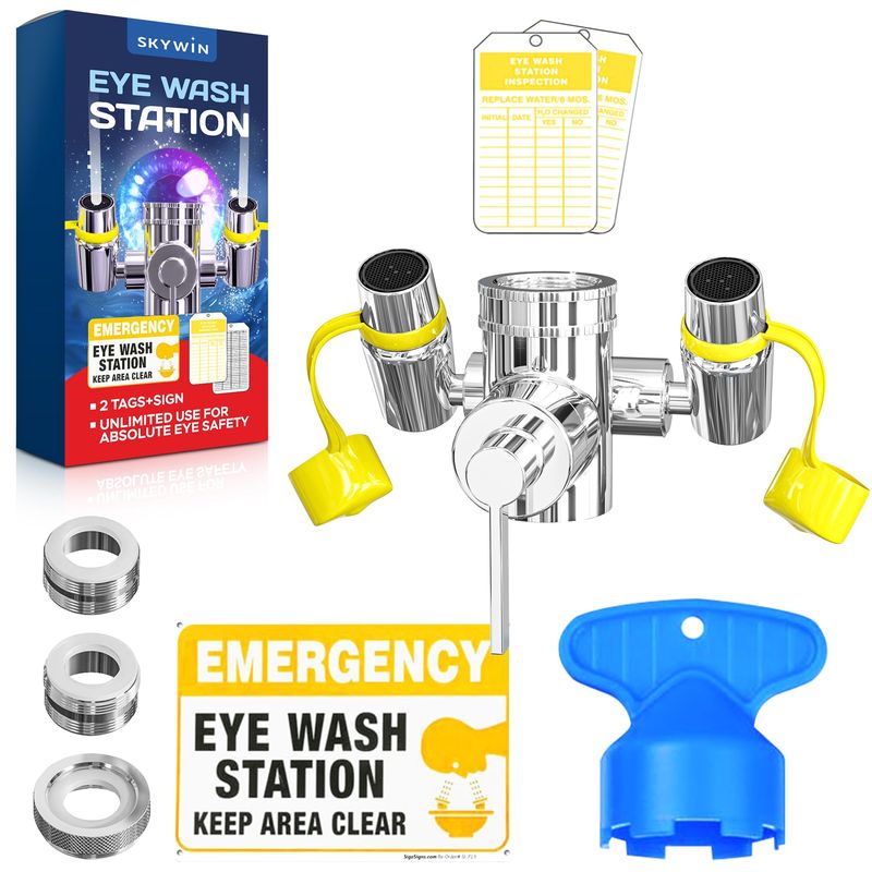 Skywin Eye Wash Kit - Eye Wash Units, Faucet Mounted Emergency Eye Wash ...