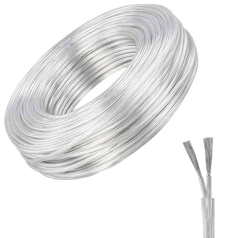 KingYH 10 Meter Transparent Electrical Wire 2 Core Flat 0.75 mm² PVC ...