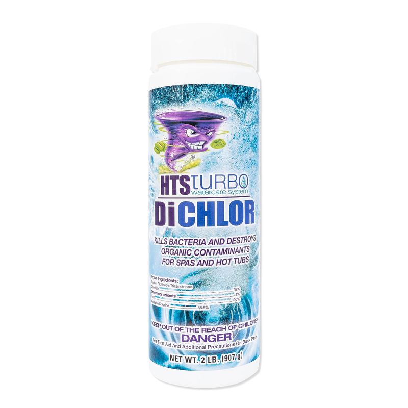 HTS Turbo Dichlor Granular Chlorine Sanitizer for Hot Tubs and Spas (2 ...