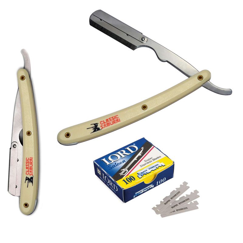 Classic Samurai Stainless Steel Premium Cut Throat Straight Razor ...