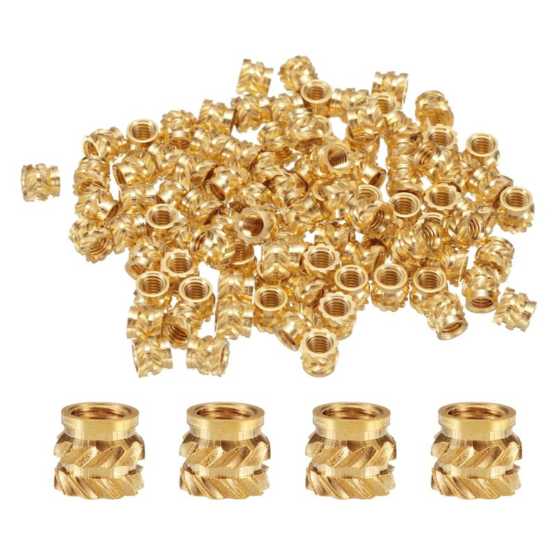 uxcell 100pcs M2.5 Thread Insert Brass Heat Set Insert M2.5x3.5mm OD 4mm New Ring Insert Nuts 3D ...