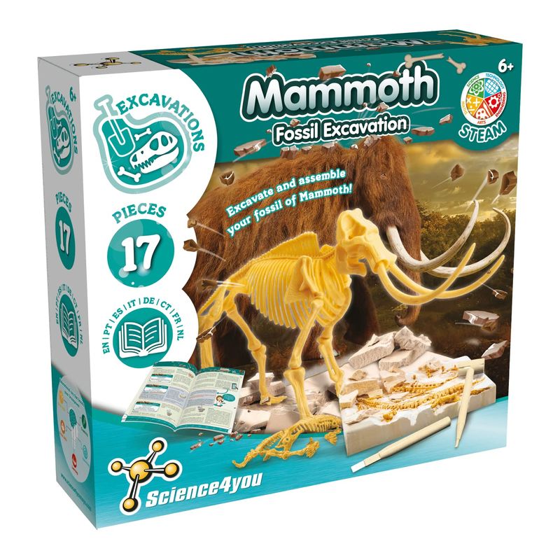 Science4you - Mammoth Fossil Digging Kit for Kids +6 Years - Excavate ...