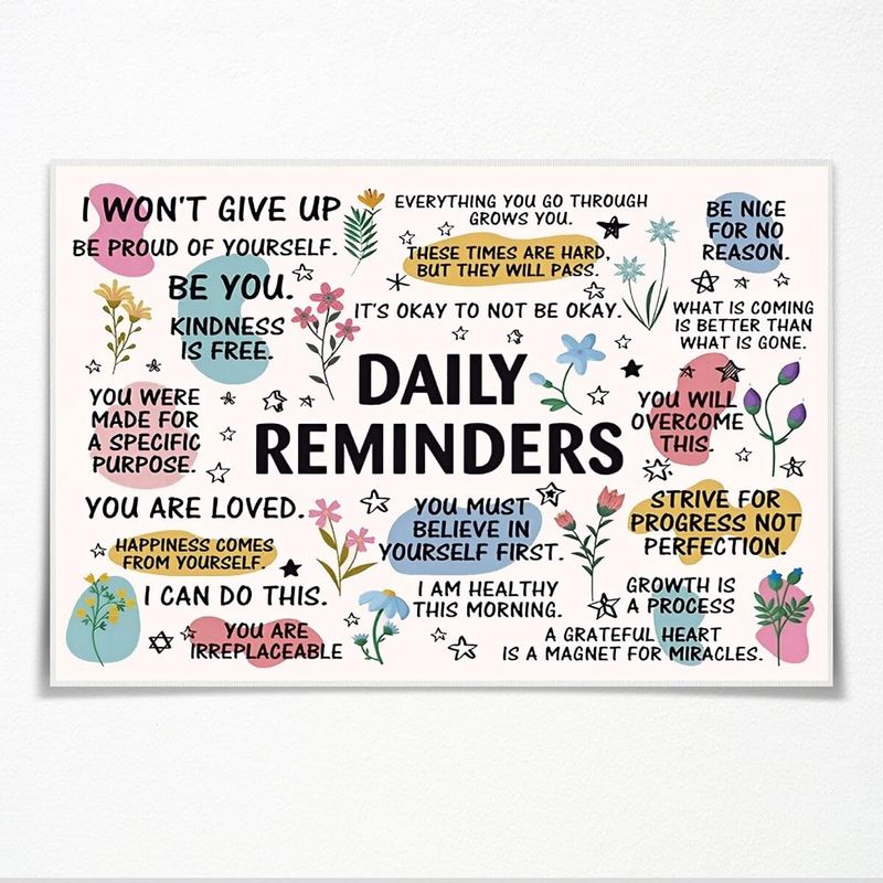 Artellix Daily Reminders Poster Inspirational Wall Art Trendy ...