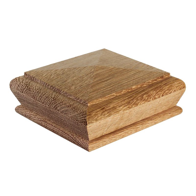 Blueprint Joinery Cambridge Oak Pyramid Newel Cap 120x120x50mm, Full ...