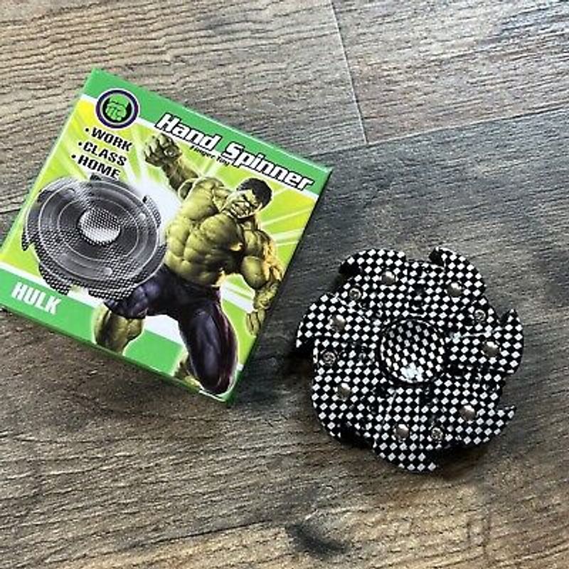 Hulk Black Gray Blade Look Fidget Hand Spinner ADHA Focus Desk Toy Gift ...