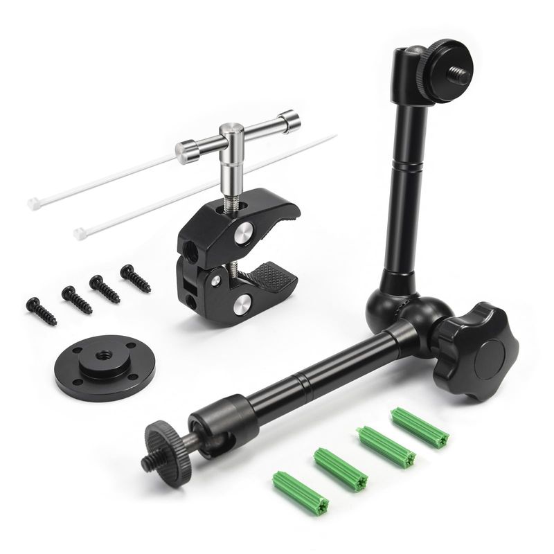 MOKOSE 10 inch Articulating Magic Arm with Super Clamp and Wall Mount ...