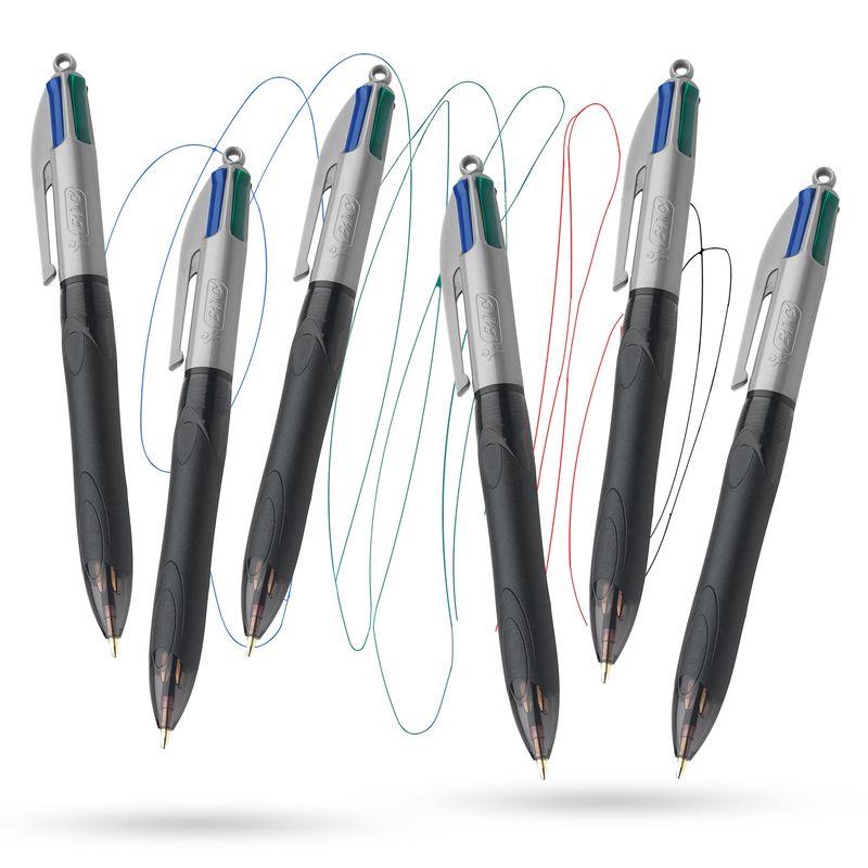 BIC 4 Colour Grip Pro Pen Plastic Barrel 1.0mm Multi-Pen Four Ink ...