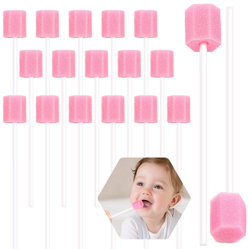 100 Pieces of Mouth Sponges on Stick for Hydration, Mouth Swabs for end ...