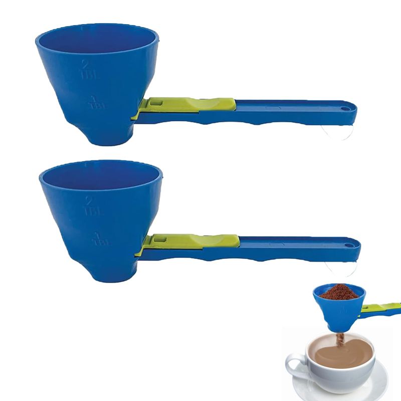 2PCS Funnel Scoop, Funnel Scoop For Powder with Sliding Base, 2 In 1 ...