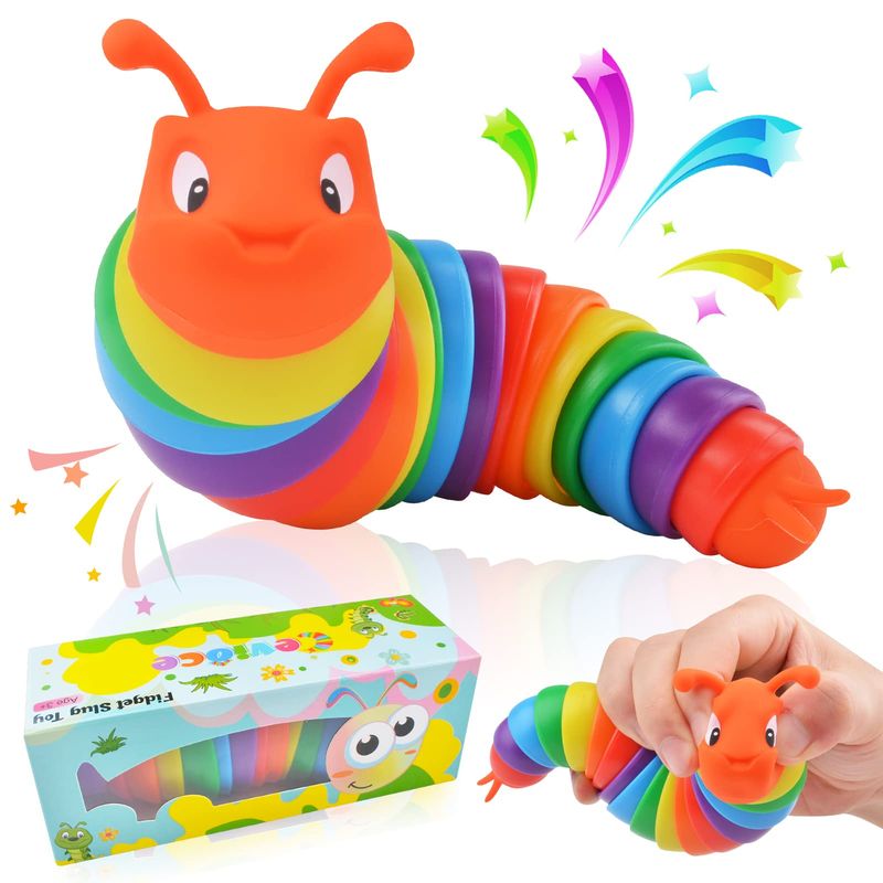 Cevioce Fidget Slug Toy, Sensory Slug Fidget Toys for Kids & Adults, 1 ...