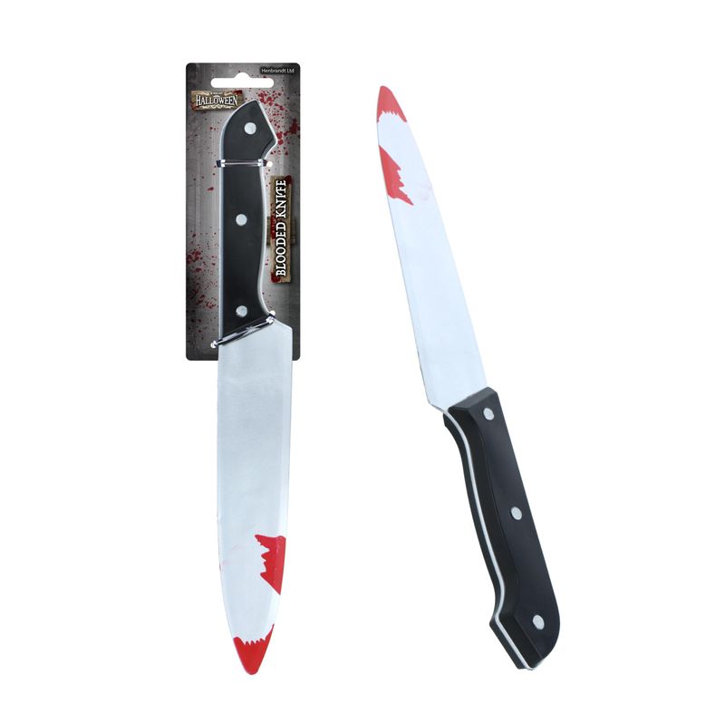 HENBRANDT Bloodied Knife 31cm Halloween Bloody Kitchen Knife Prop ...
