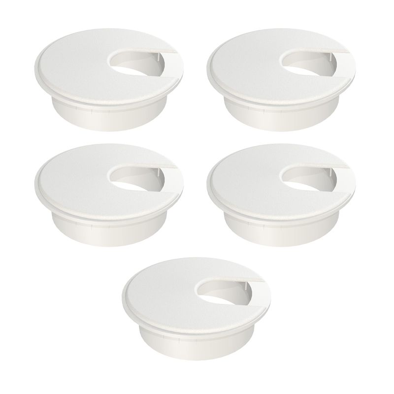 MAHDPRO Desk Grommet White 2 Inch (50 mm) Pack of 5-ABS Plastic Desk ...