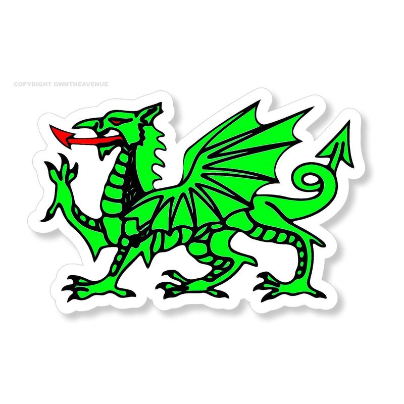 Wales Welsh Green Dragon Logo Flag Car Truck Window Bumper Vinyl ...