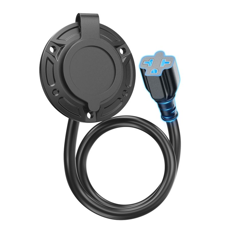20A 125V AC Port Plug,12AWG Heavy-Duty RV Shore Power Inlet Plug with 5 ...
