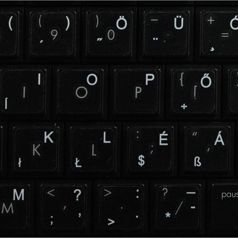 4Keyboard Hungarian Keyboard Labels ON Transparent Background with ...