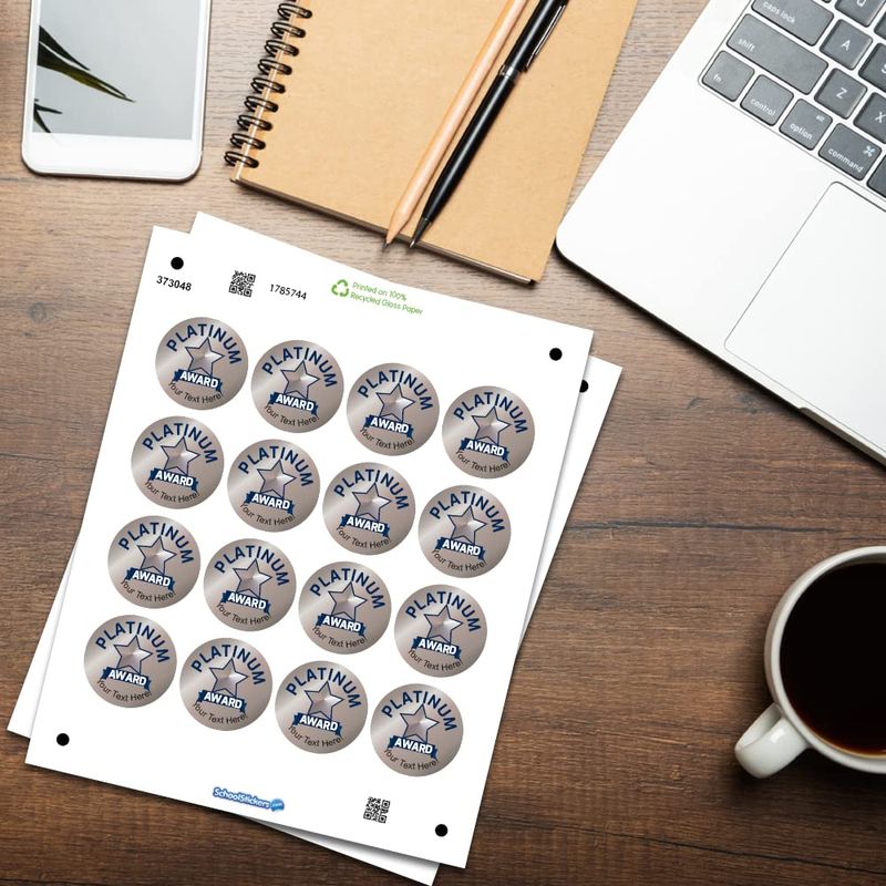 School Stickers - Personalised Teacher Reward Stickers, Platinum Effect ...