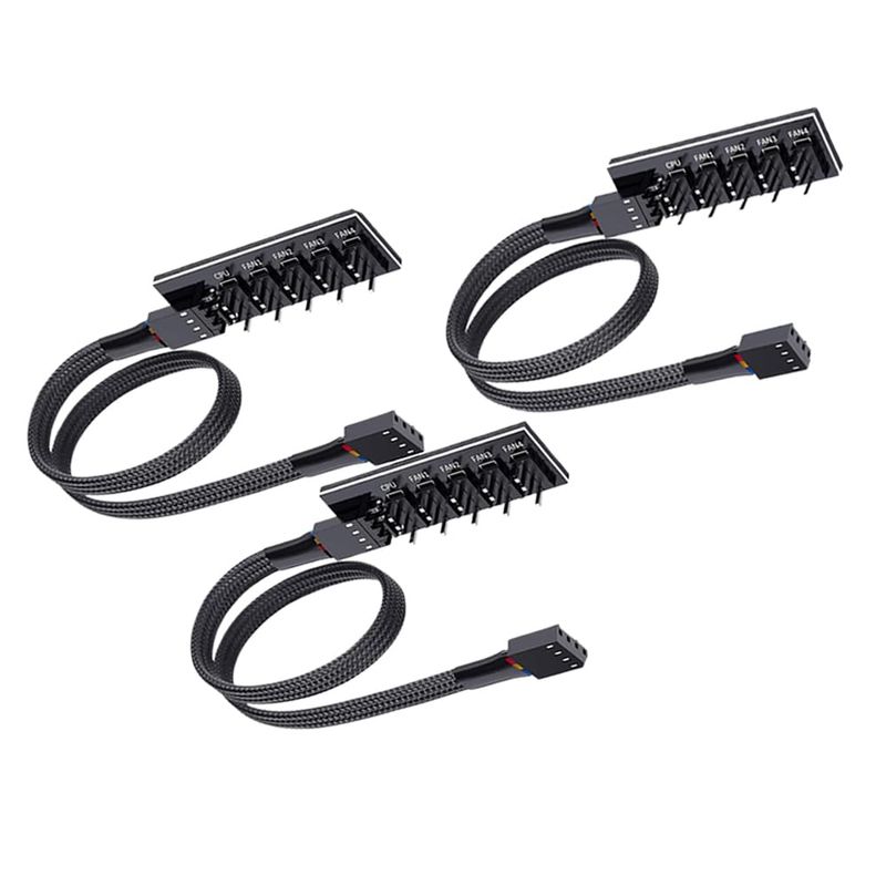 3 Pack PWM Fan Hub 1 to 5 Splitter,5-Way PC Chassis Internal ...