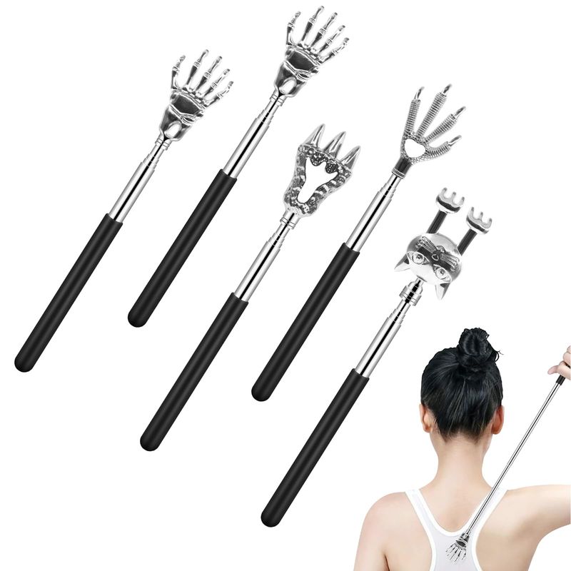 5PCS Telescopic Back Scratcher, Stainless Steel Back Scratchers ...