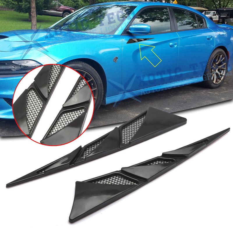 Carbon Black Car Body Door Side Air Flow Sticker Hood Fender Intake ...