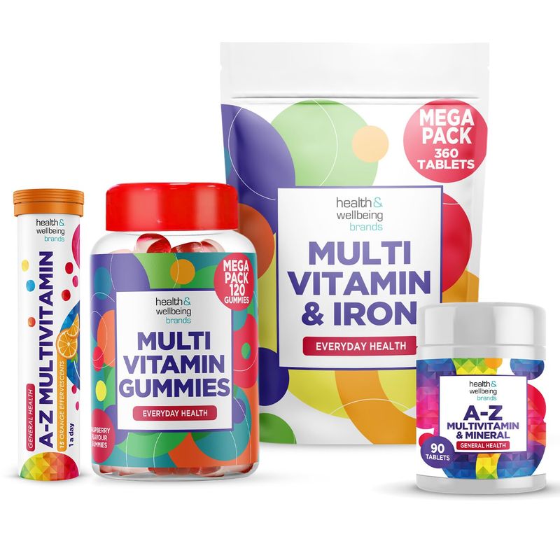 Multivitamin Bundle- A-Z Multivitamin 90 Tablets, Multivitamin & Iron ...