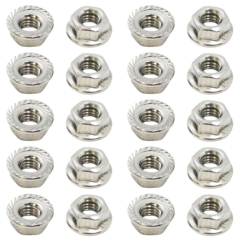 Hex Serrated Flange Nuts Set of 20 M3 M4 M5 M6 M8 M10 M12 Hex Lock Nuts 304 Stainless Steel ...