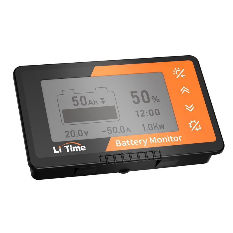 LiTime Battery Monitor with 500A Shunt 8V-120V for RV Motorcycle Golf ...