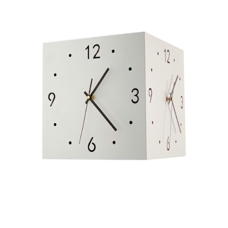 Sensor Luminous Corner Clock Square Living Room Simple Double Sided ...