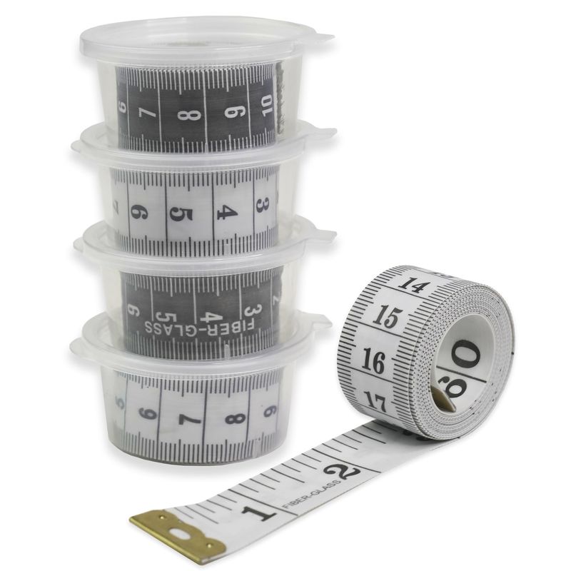 MeasureWiz Measuring Tape - 4 Pack 60 Inch 150 cm Soft Fabric White and ...