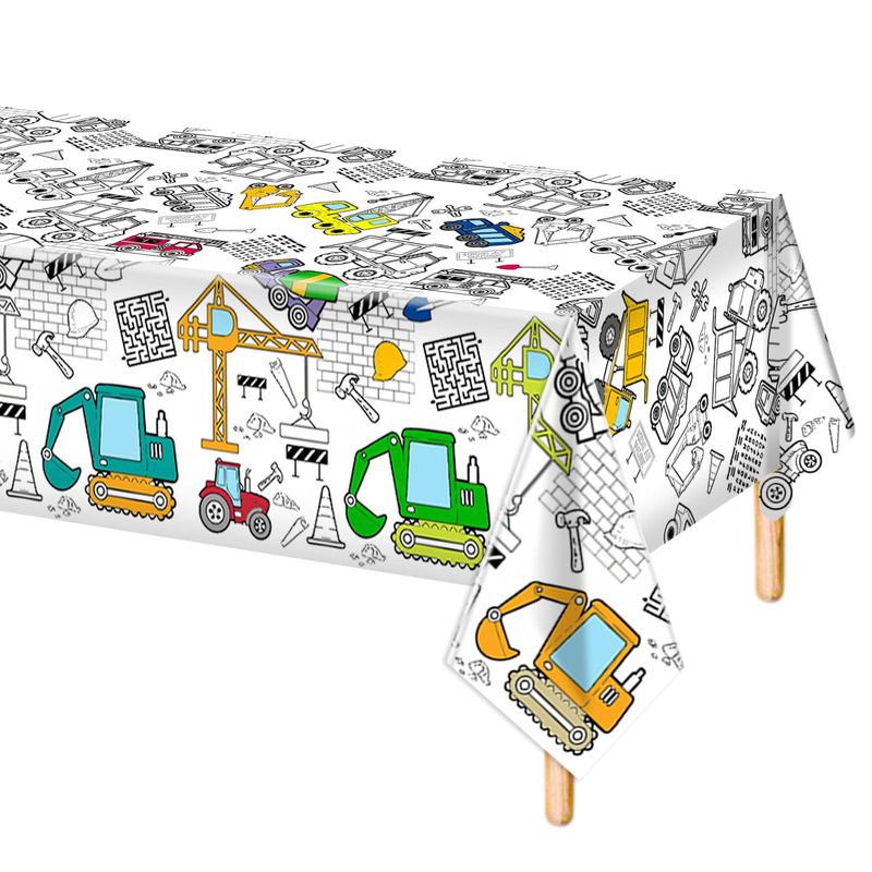 Construction Coloring Table Cloth, 108x54 Inch Giant Coloring ...