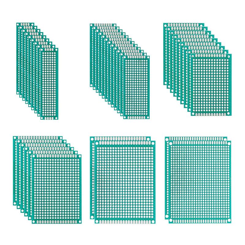 BOJACK 6 Vaules 40 Pcs Double Sided PCB Board Prototype Kit for DIY ...